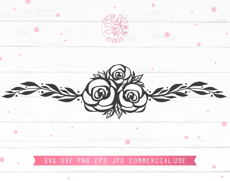 Rose Swag Svg Cut File Instant Download Digital Cricut Design | Etsy