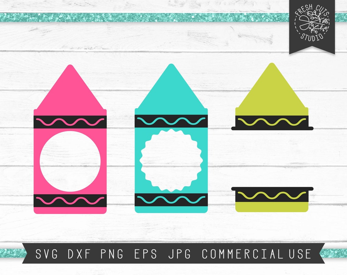 Crayon SVG Teacher Monogram Frame SVG Cut Files Crayon | Etsy