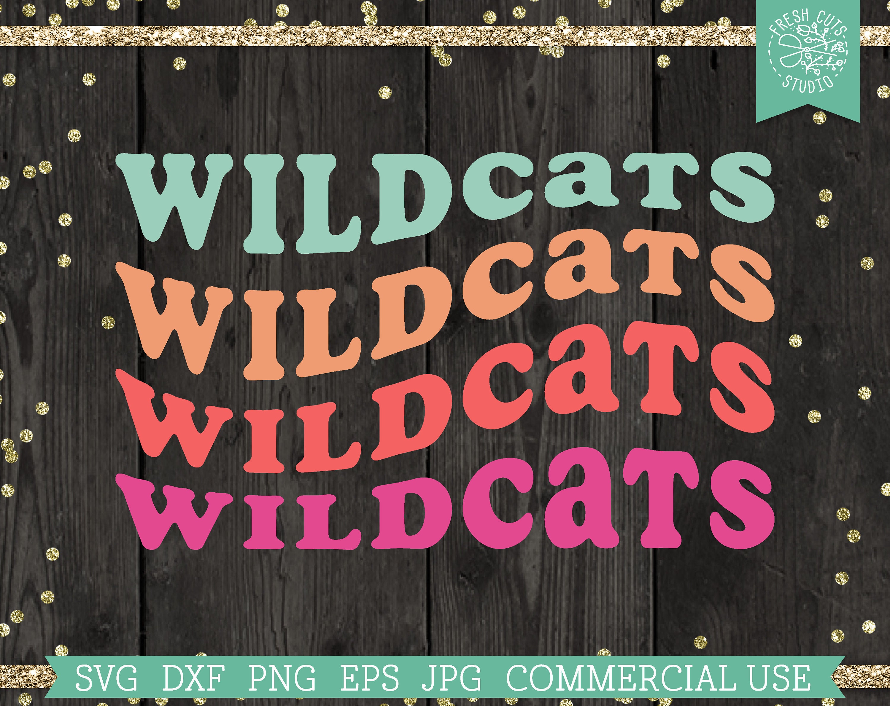 Wildcats SVG Cut File for Cricut Retro Wavy Sport Mascot SVG - Etsy