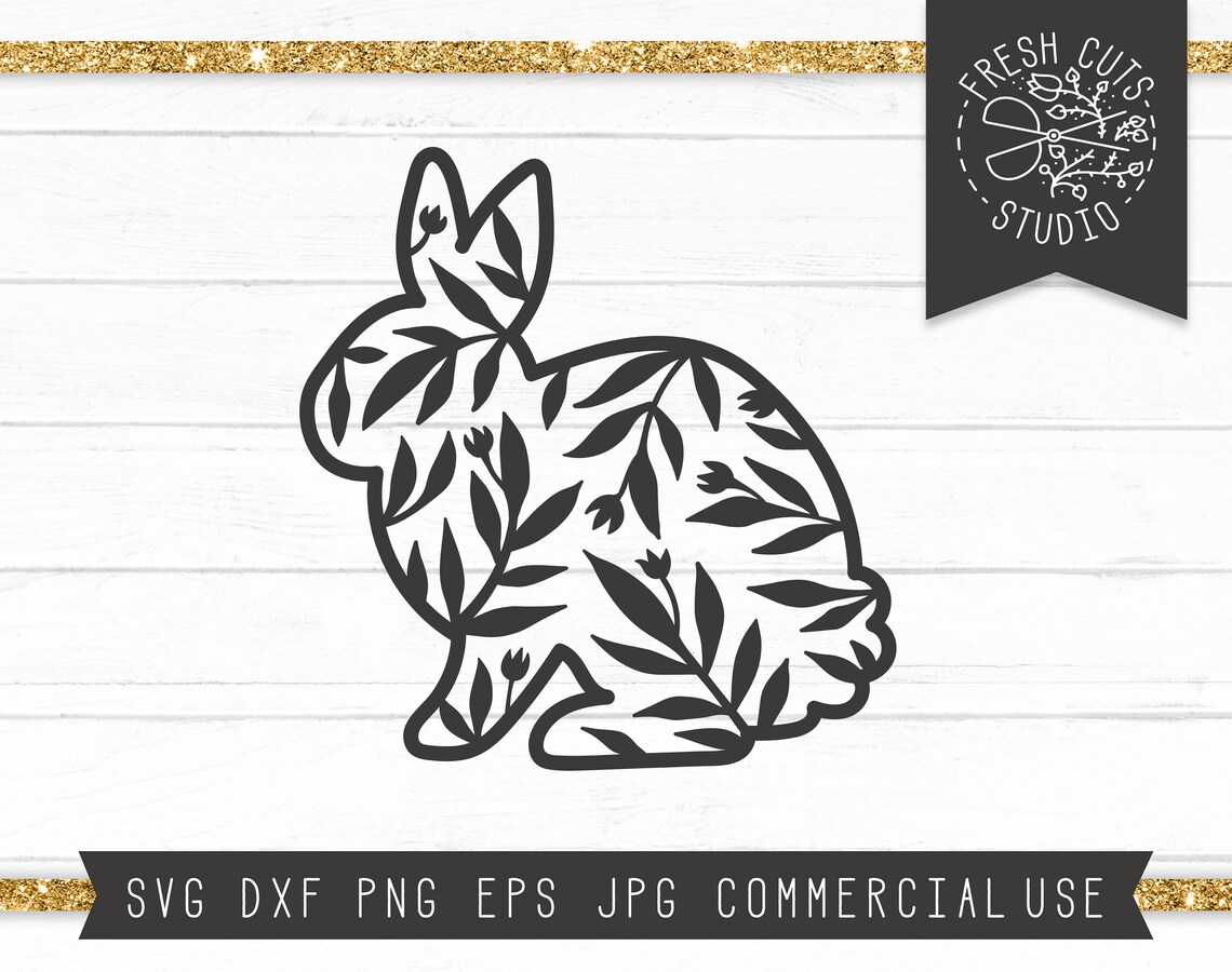 Floral Rabbit SVG Instant Download Cut File for Cricut Bunny - Etsy