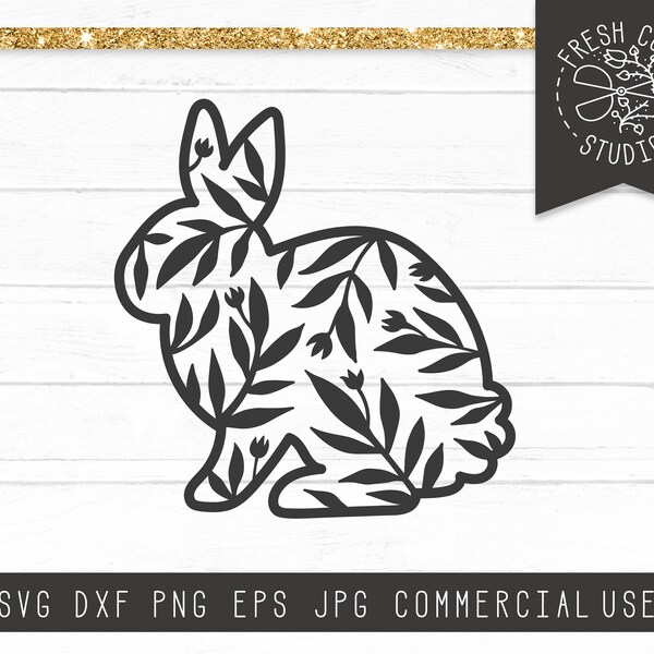 Floral Rabbit Svg - Etsy