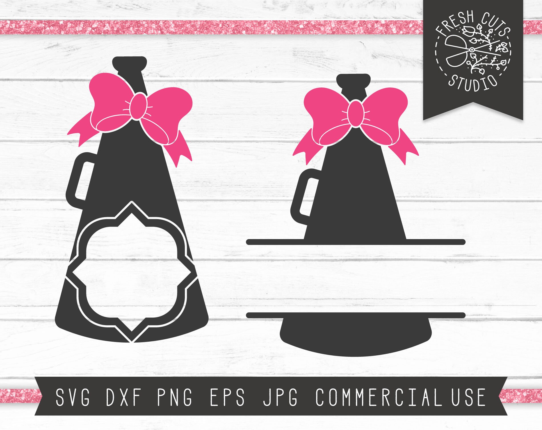 Megaphone Monogram Frame Svg Cheer Bow Monogram Frames Svg - Etsy