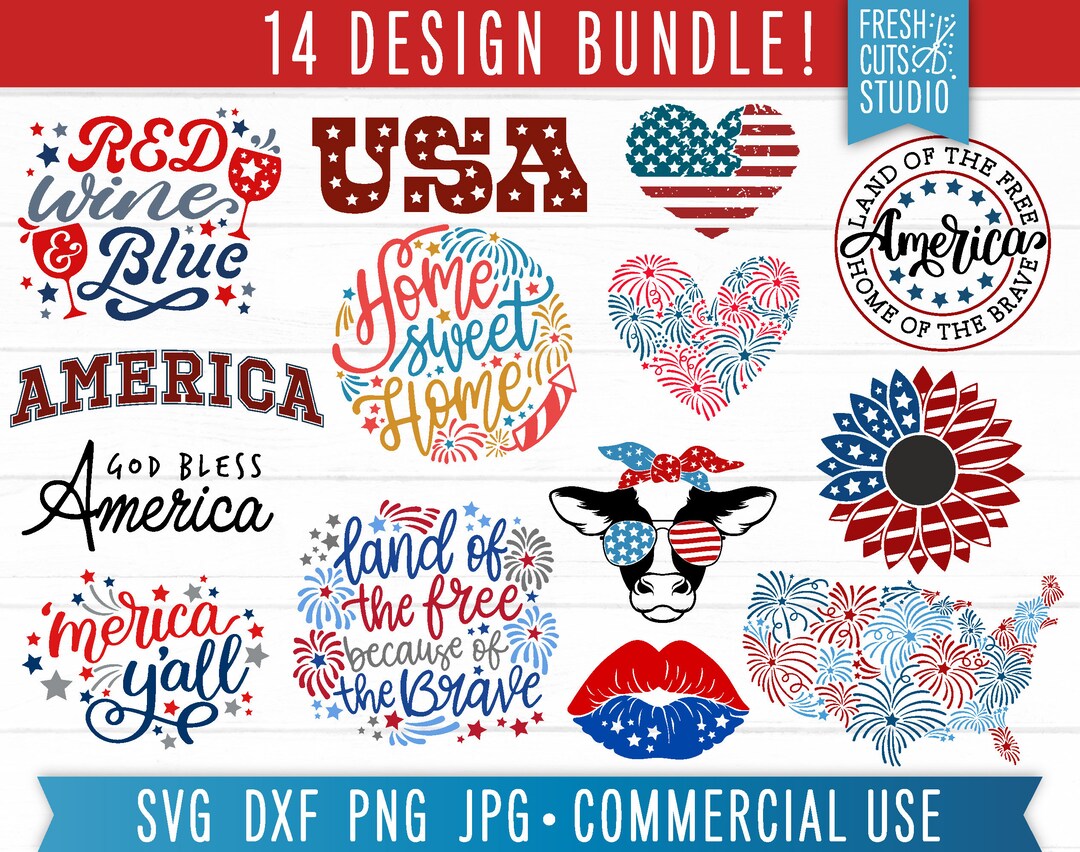 4th of July SVG Bundle, July 4th Bundle SVG, Independence Day, USA Flag ...