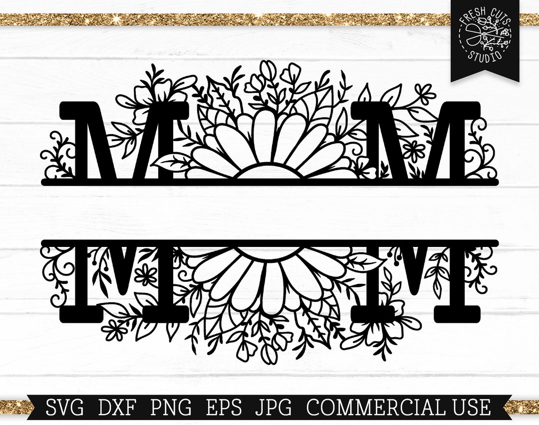 Mom Svg Monogram Frame Cut File For Cricut Add Your Own Text Mom