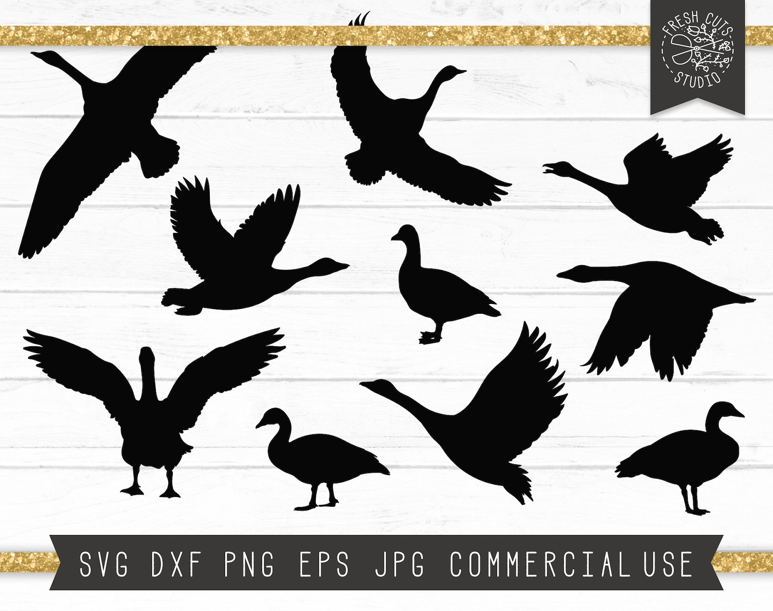 Goose SVG Cut File, Flying Geese SVG, Goose Silhouette, Canadian Goose ...