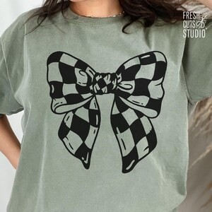 Checkered Bow Svg Cut File for Cricut, Coquette Check Bow, Hand Drawn ...
