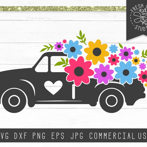 Flower Truck Svg - Etsy