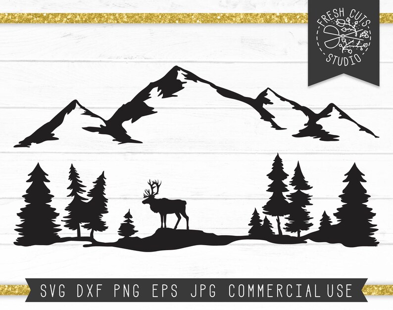 Wilderness SVG Cut File Caribou SVG Mountain Svg Forest Svg - Etsy