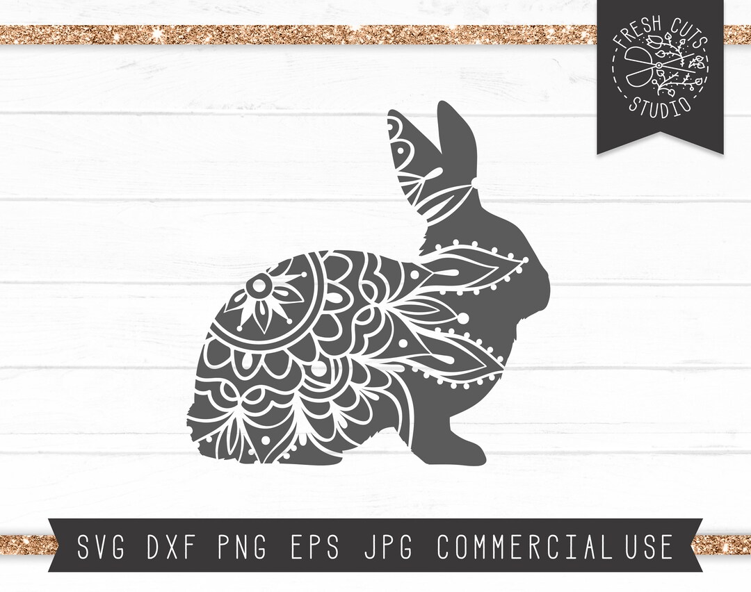 Mandala Bunny SVG, Easter Bunny Svg, Rabbit Silhouette, Mandala Svg ...