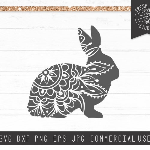 Mandala Bunny SVG Easter Bunny Svg Rabbit Silhouette - Etsy