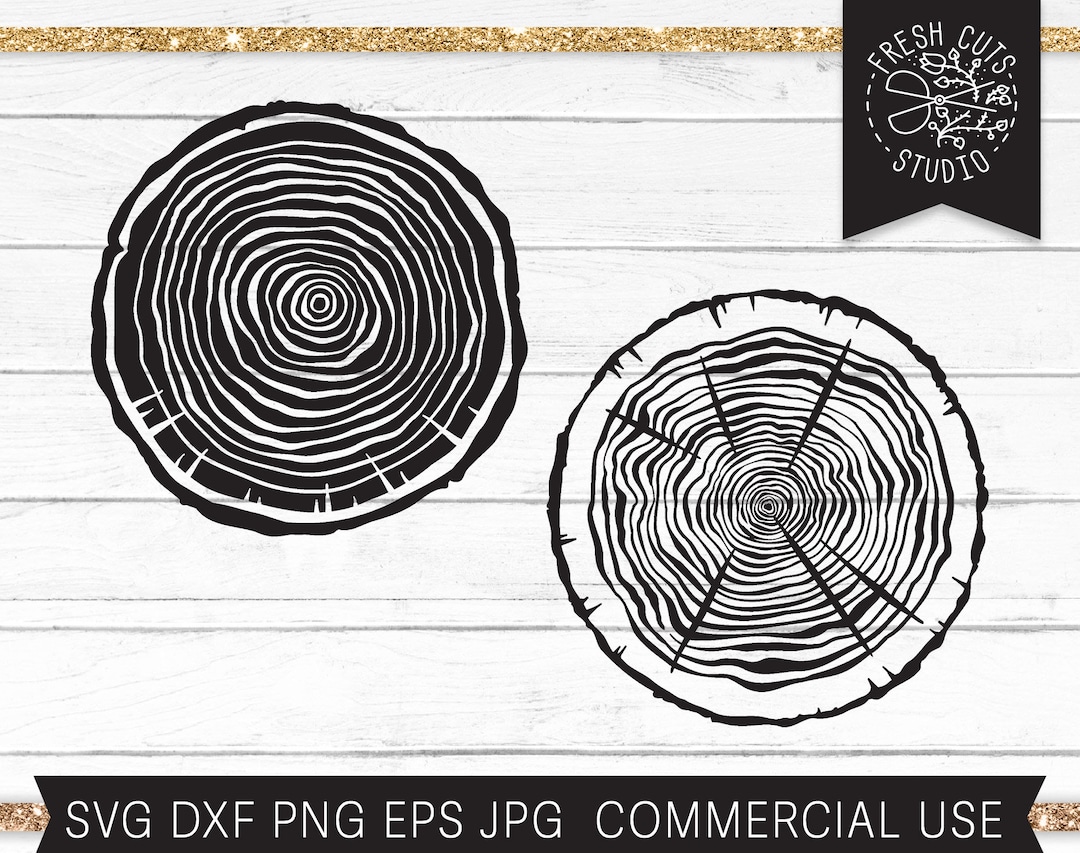 Tree Rings SVG Cut File for Cricut, Silhouette, Woodcutting Svg, Tree ...