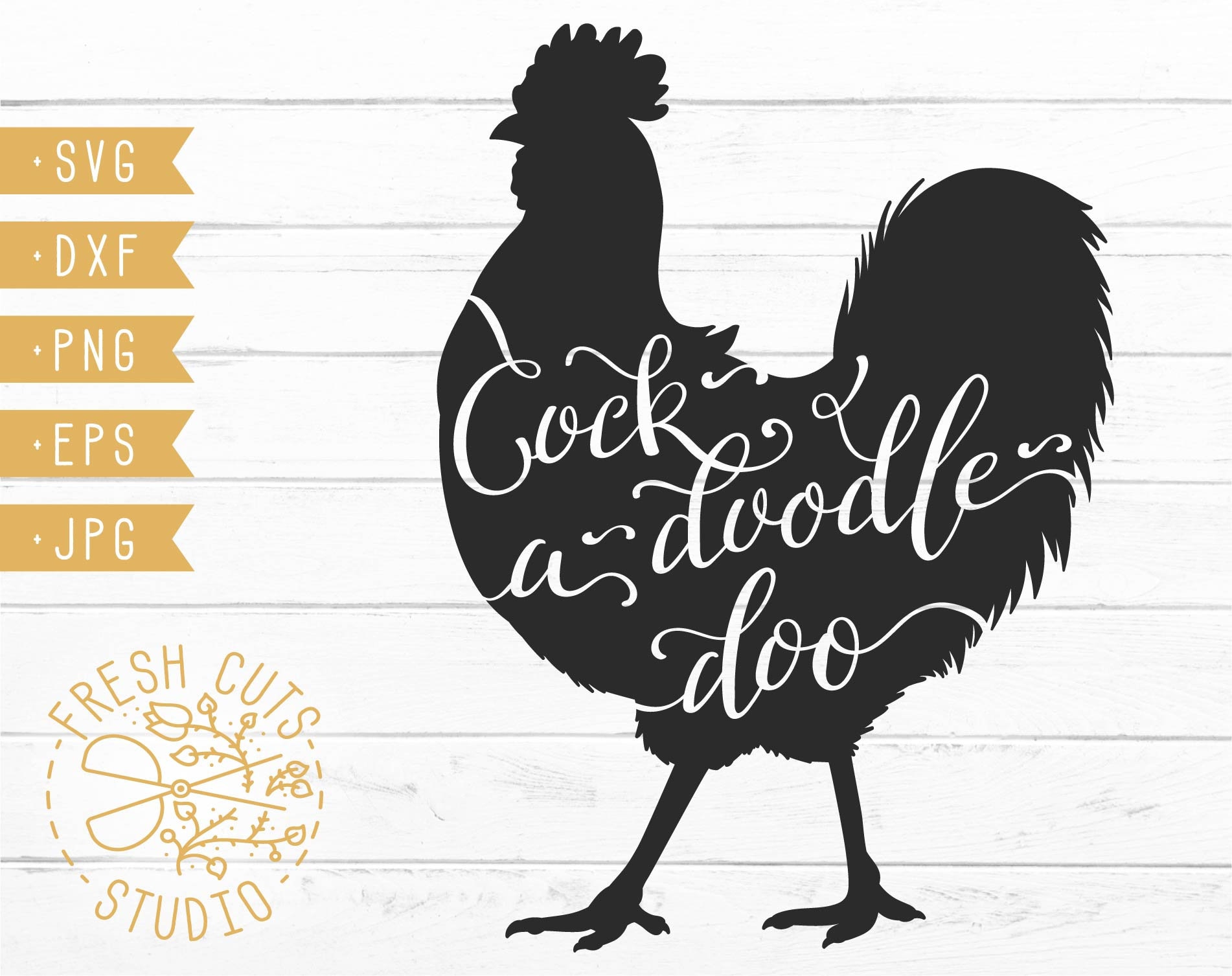 Rooster Cock A Doodle Doo SVG Chicken Silhouette Instant | Etsy