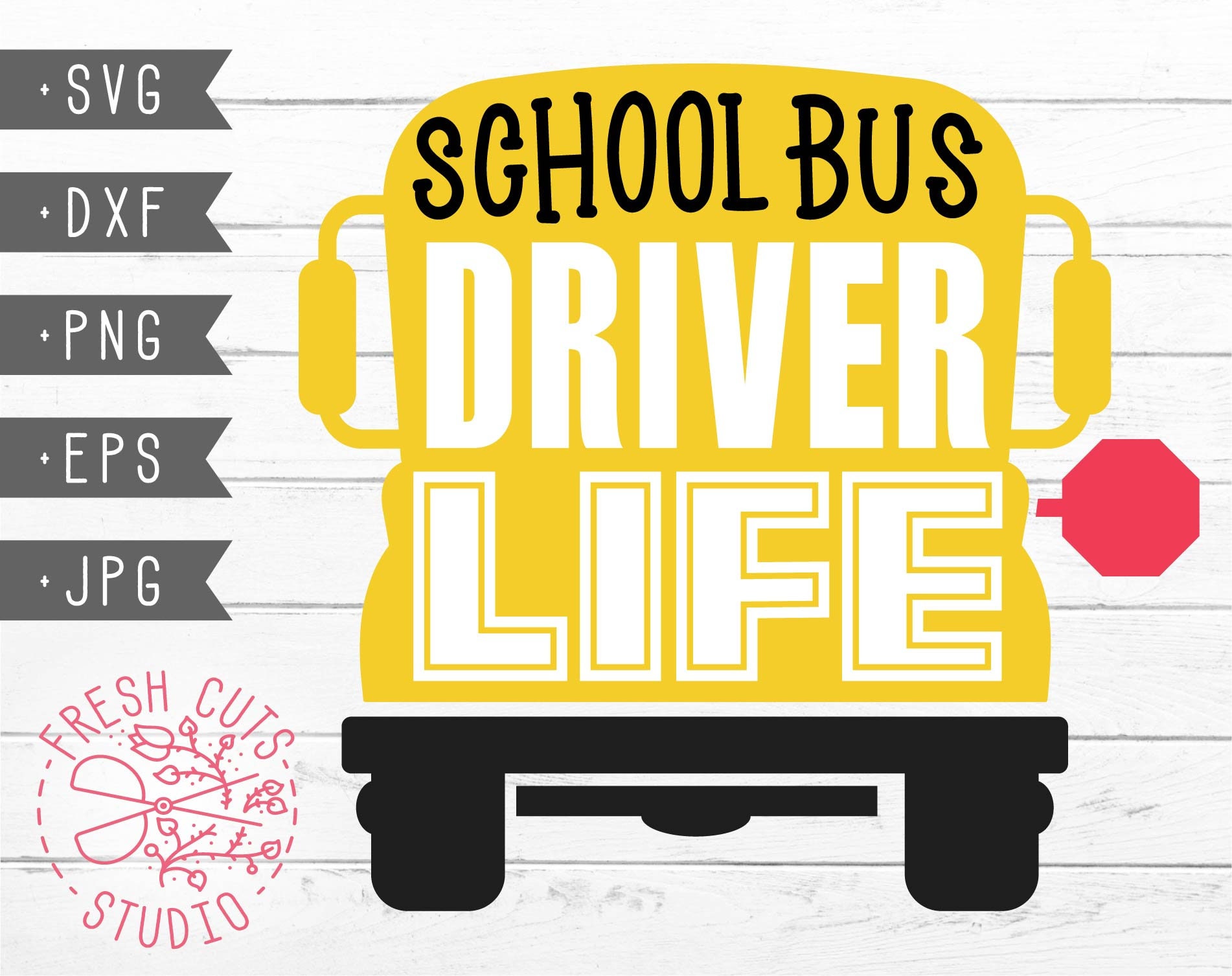 School Bus Driver Life SVG Silhouette Instant Download Design | Etsy