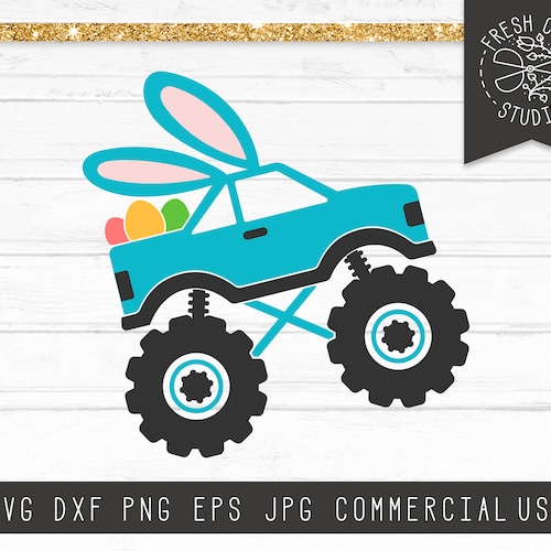 Easter Monster Truck SVG for Boys Easter Bunny Svg Egg Truck - Etsy