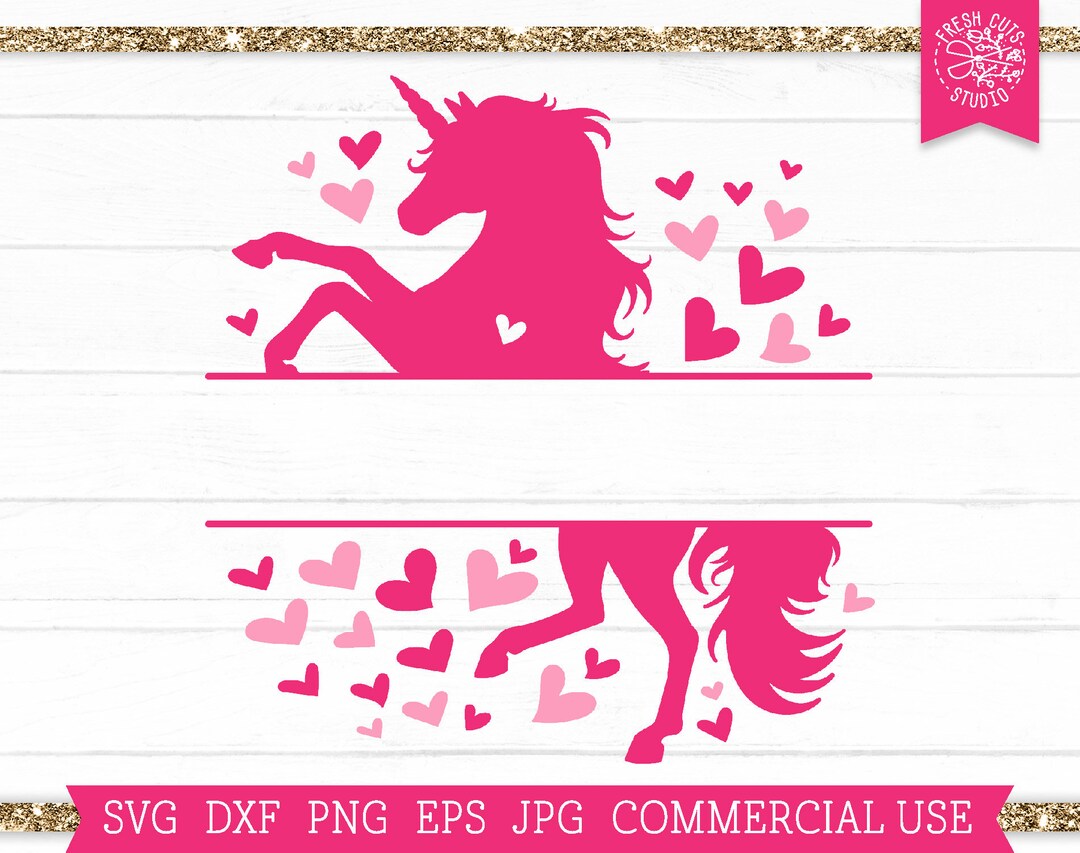 Unicorn SVG Cut File, Girl Split Frame Svg, Unicorn Shirt, Unicorn ...
