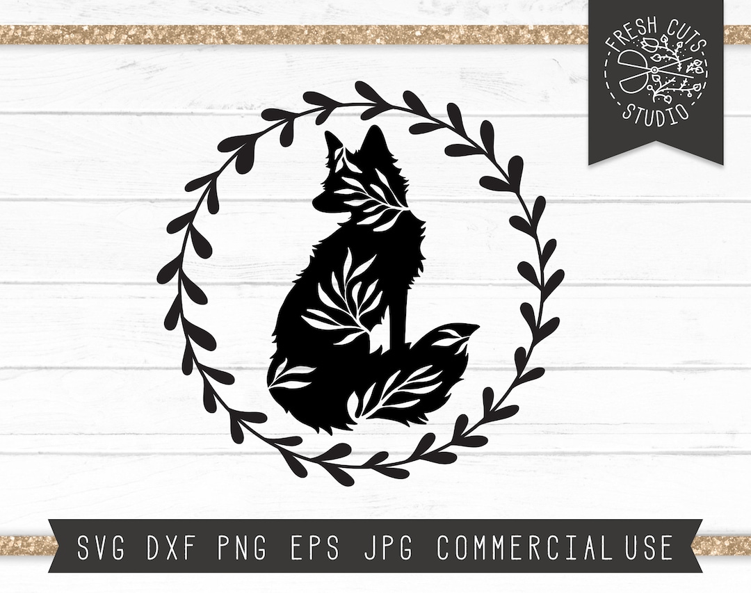 Fox SVG Cut File for Cricut, Floral Fox Silhouette, Instant Download ...