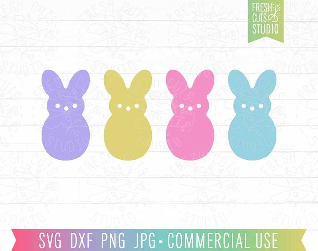 Easter Candy Bunny Rabbits Clipart SVG, Spring Rabbits, Marshmallow ...