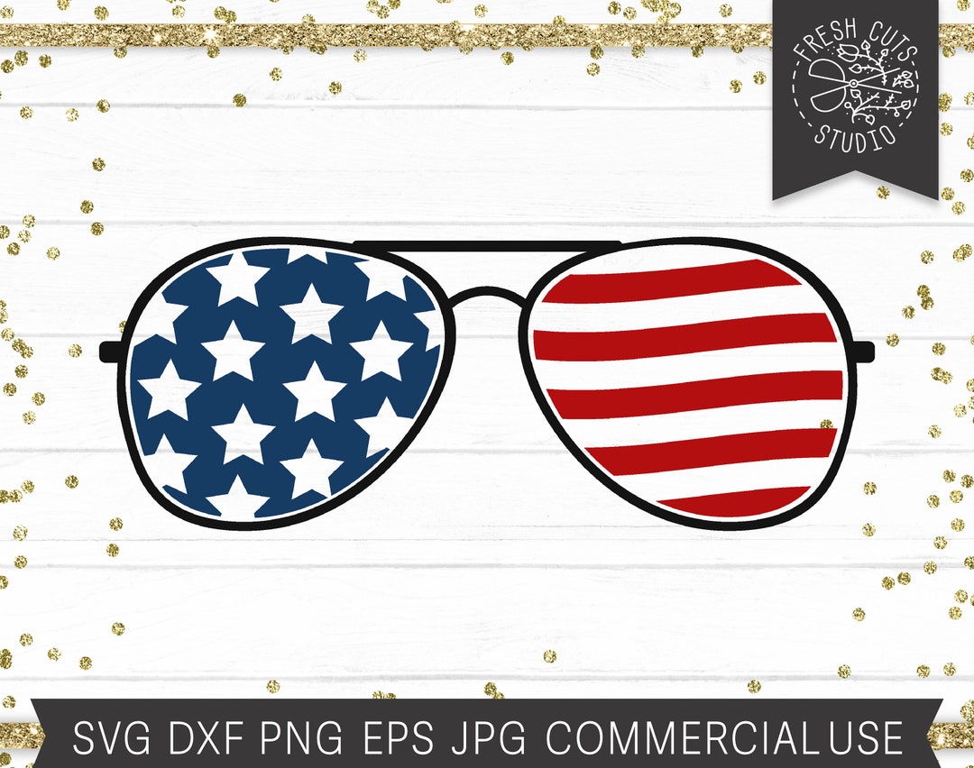 American Flag Aviator Sunglasses SVG Png Jpg Eps Dxf, 4th of July ...