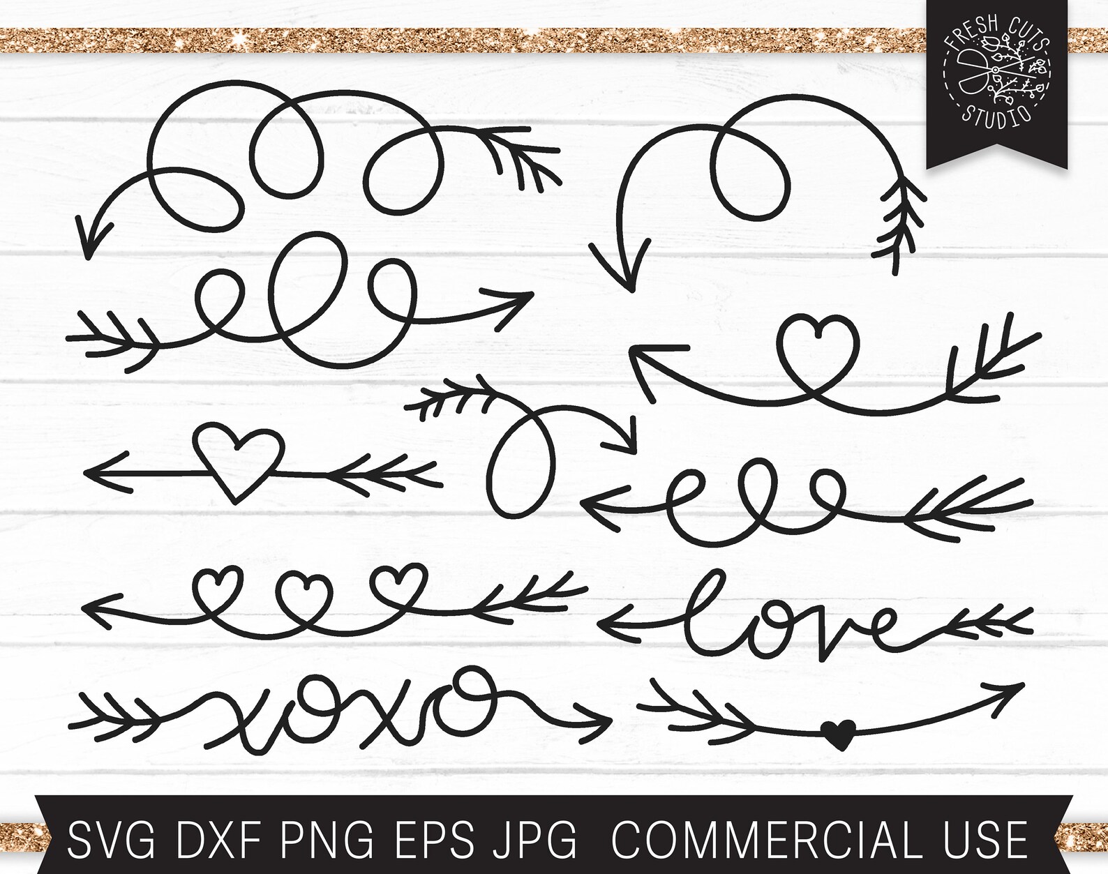 Arrows SVG Cut Files Arrow Cut Files Heart Arrow Svg Xoxo - Etsy