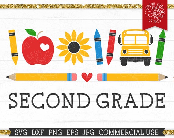 Second Grade SVG Cut File for Cricut School 2nd Grade - Etsy