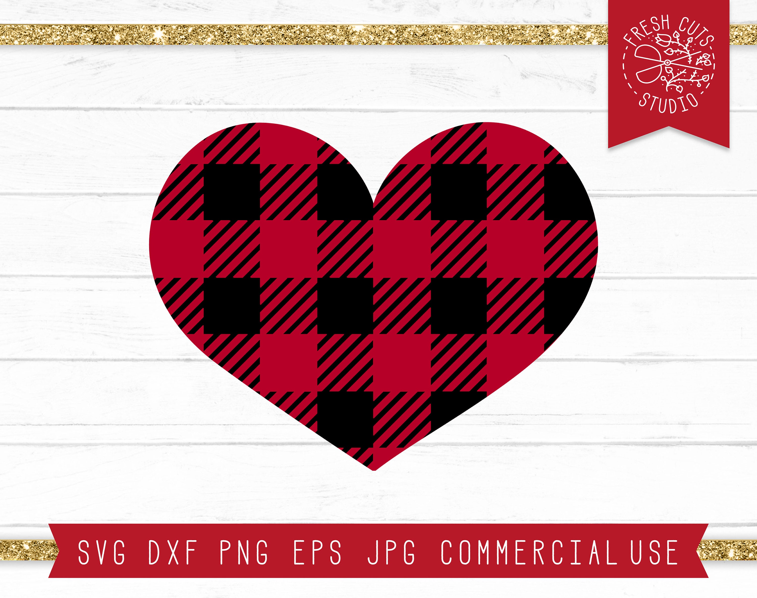 Plaid Heart SVG Heart Cut File for Cricut Plaid Svg | Etsy