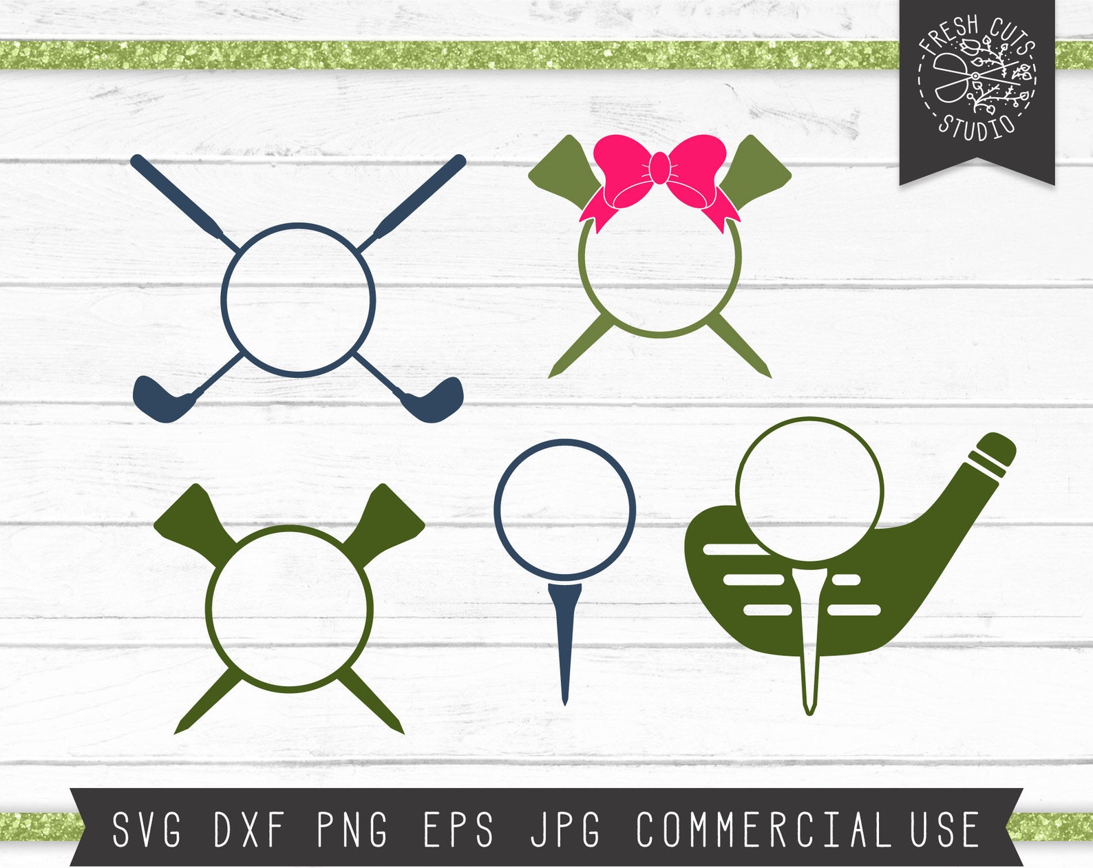 Golf Monogram SVG Cut Files for Cricut Golfing Silhouettes | Etsy