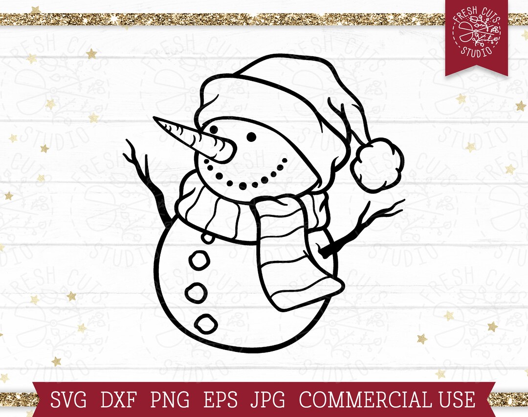 Cute Snowman SVG Cut File for Cricut, Merry Christmas Svg, Snowman ...