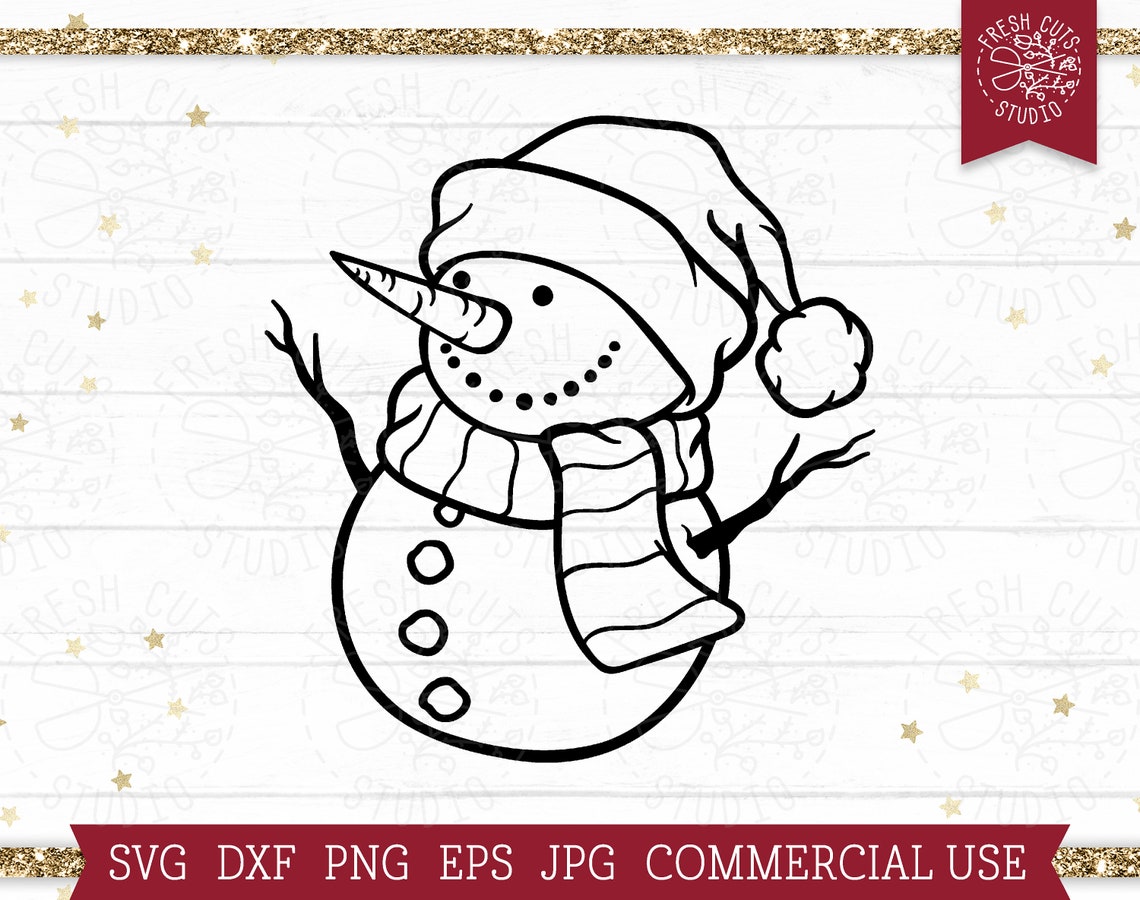 Cute Snowman SVG Cut File for Cricut Merry Christmas Svg - Etsy