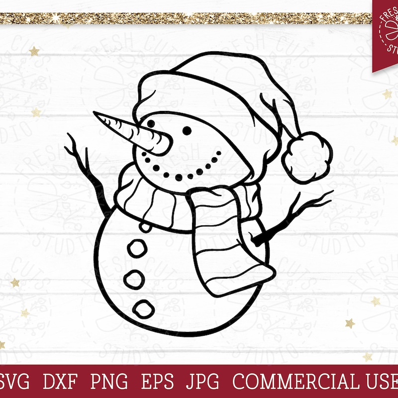 Cute Snowman Svg - Etsy