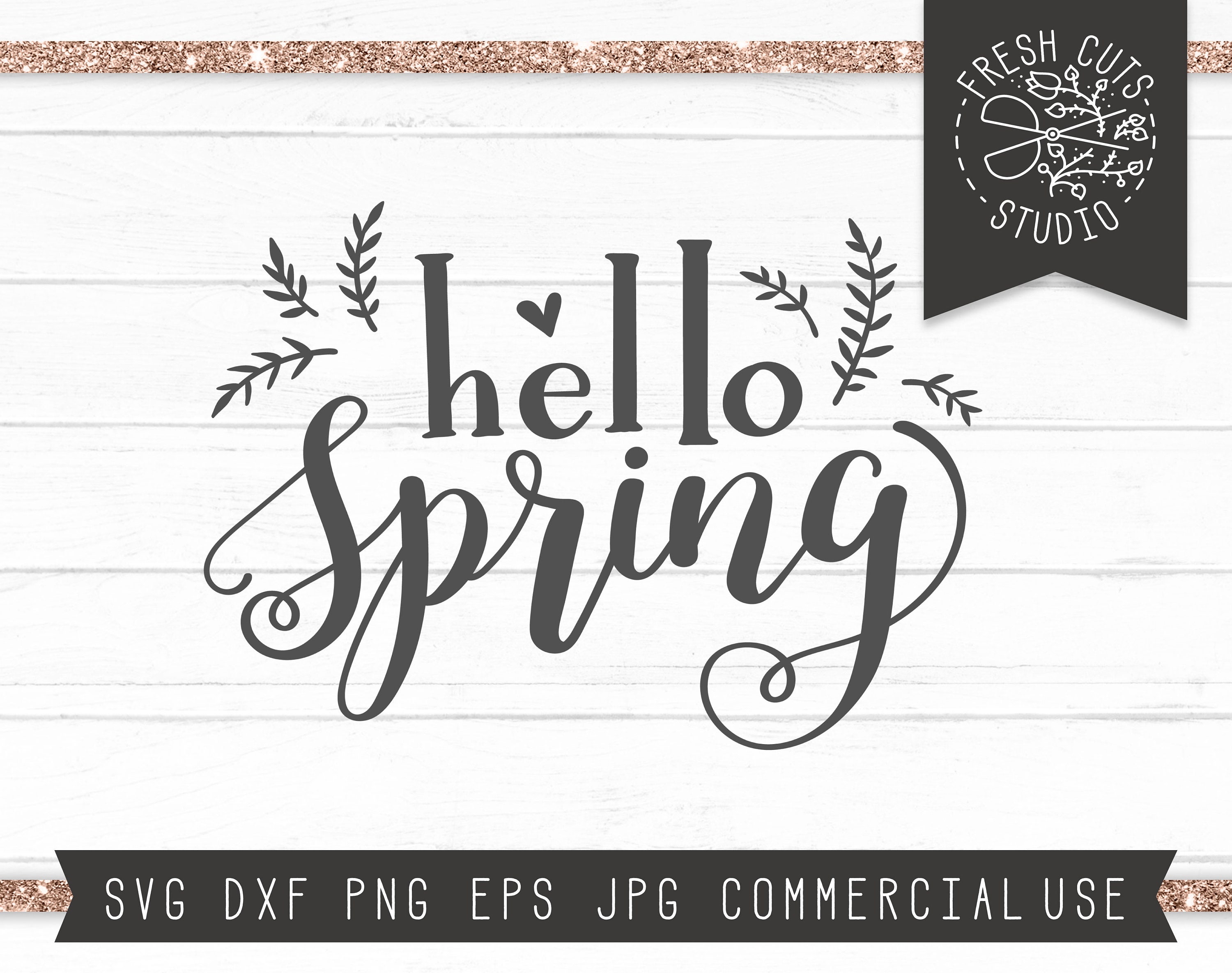 Spring SVG File Hello Spring SVG Cut File for Cricut | Etsy