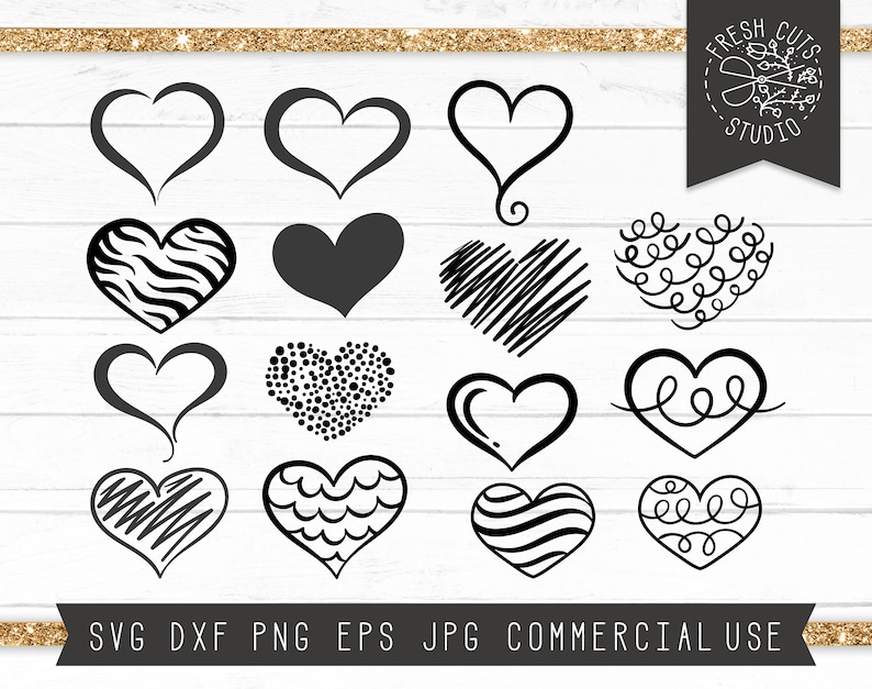 Corazón SVG Doodles Cut File for Cricut, Instant Download, Doodle ...