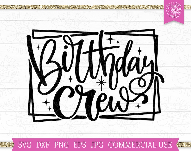 Birthday Crew SVG Birthday Party Shirt Cut File for Cutting - Etsy