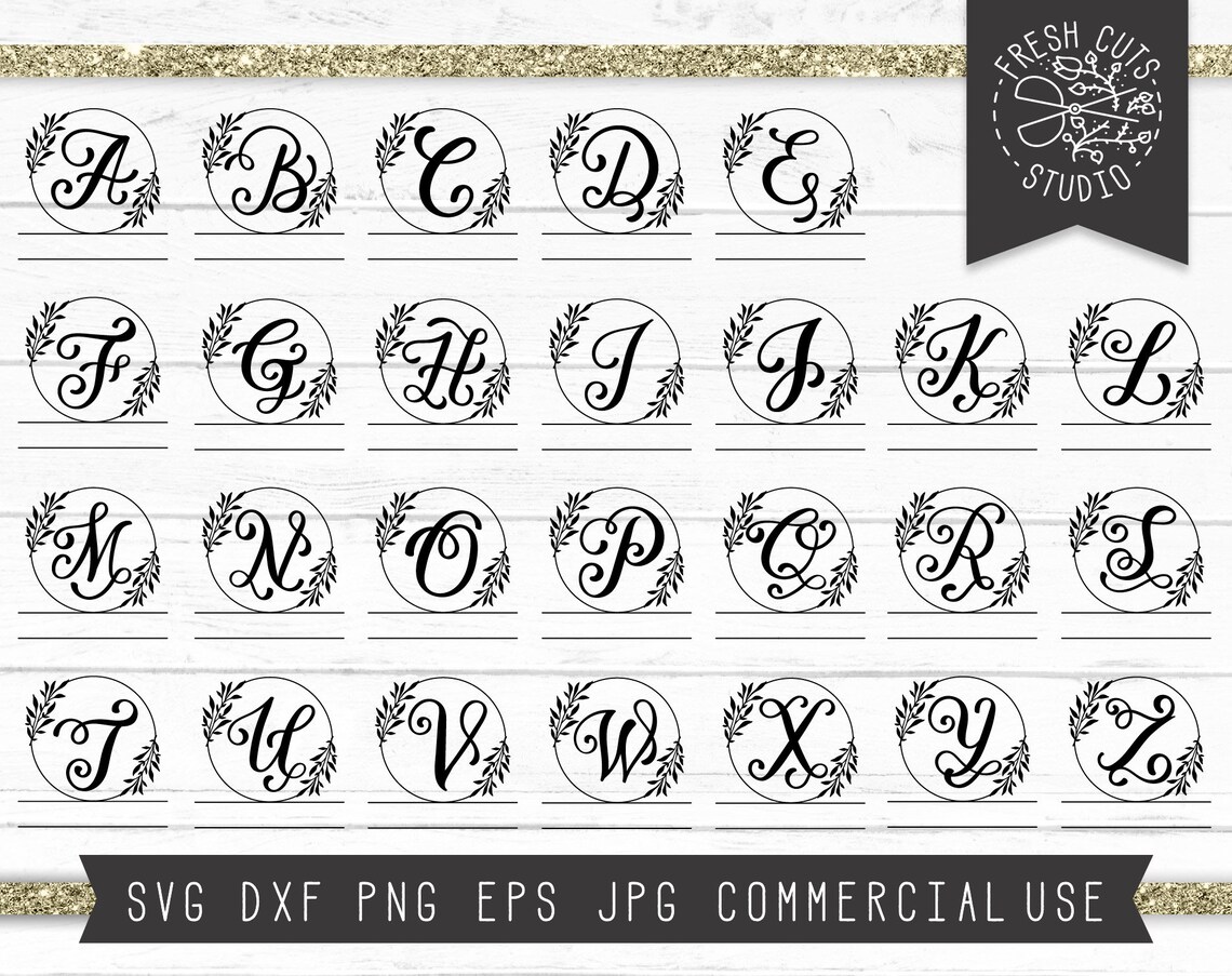 Monogram SVG File Instant Download Monogram Letter Font Svg | Etsy Canada