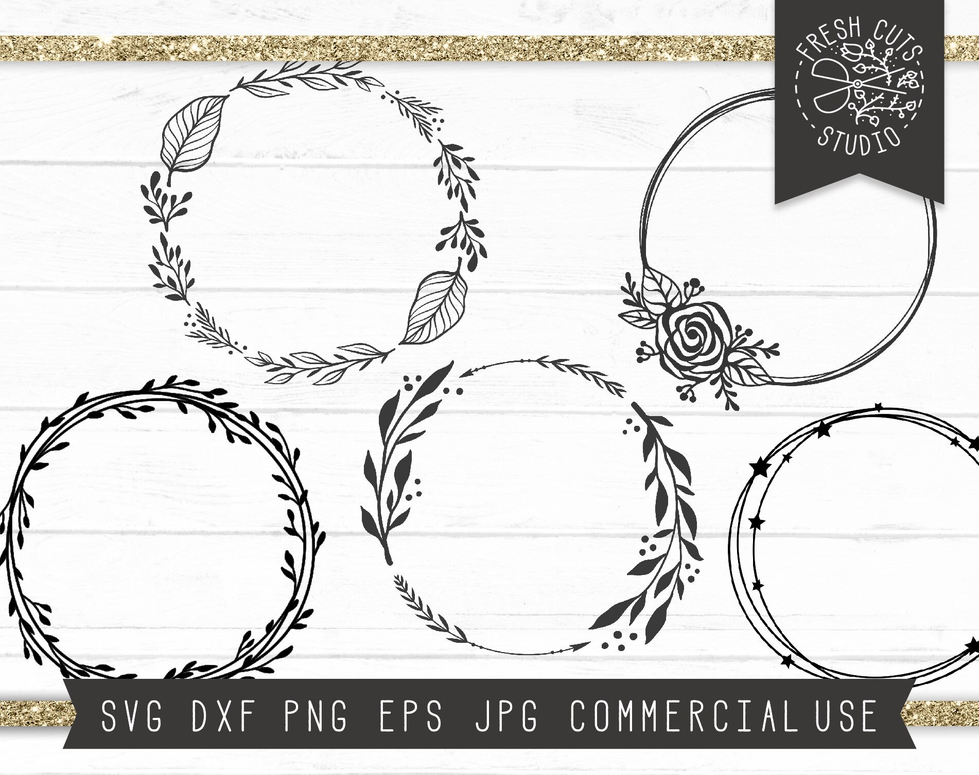 Wreath SVG BUNDLE Instant Download Monogram Frame SVG Twine | Etsy Canada