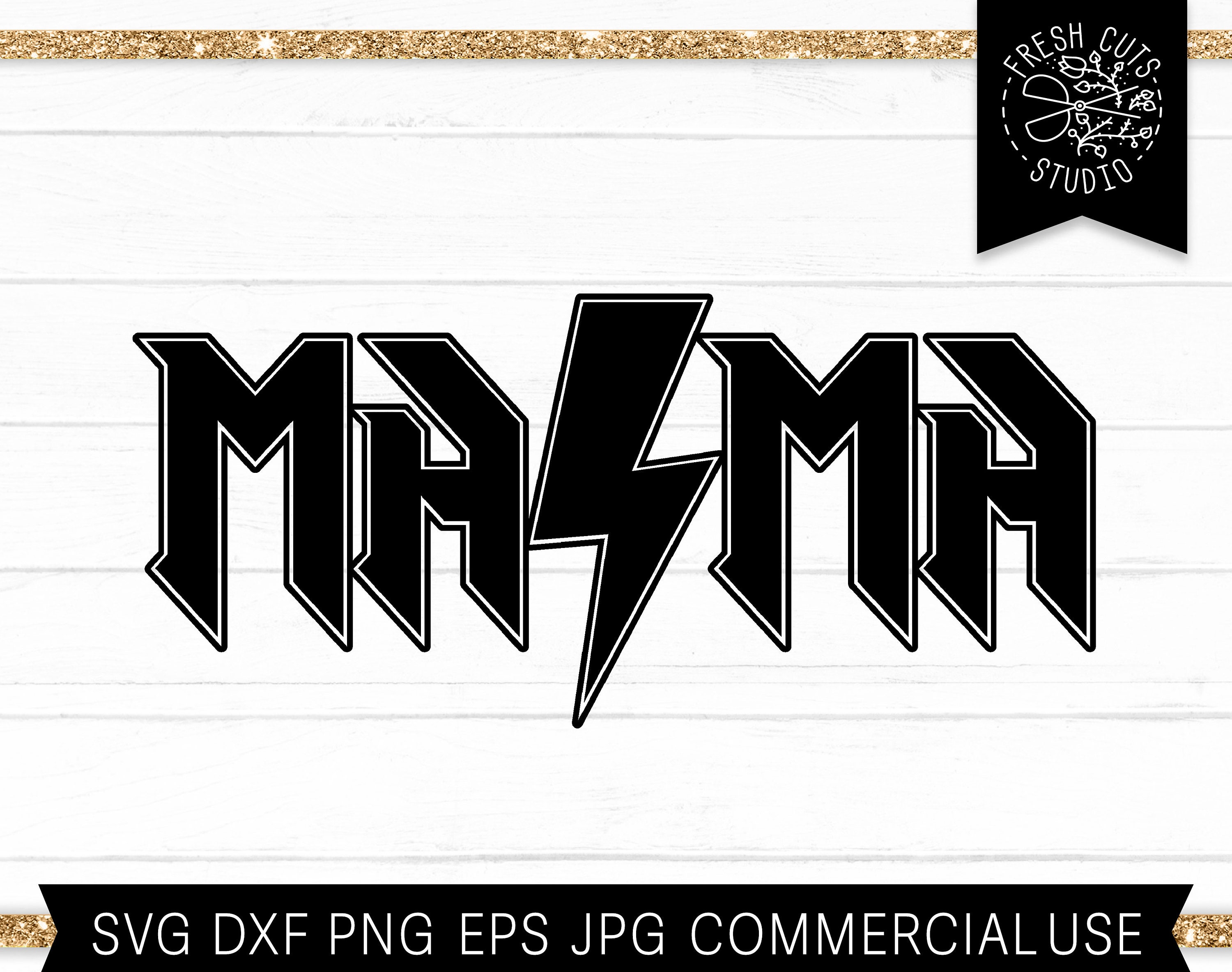 Mama SVG Retro Lightning Bolt Mama Cut File for Cricut | Etsy