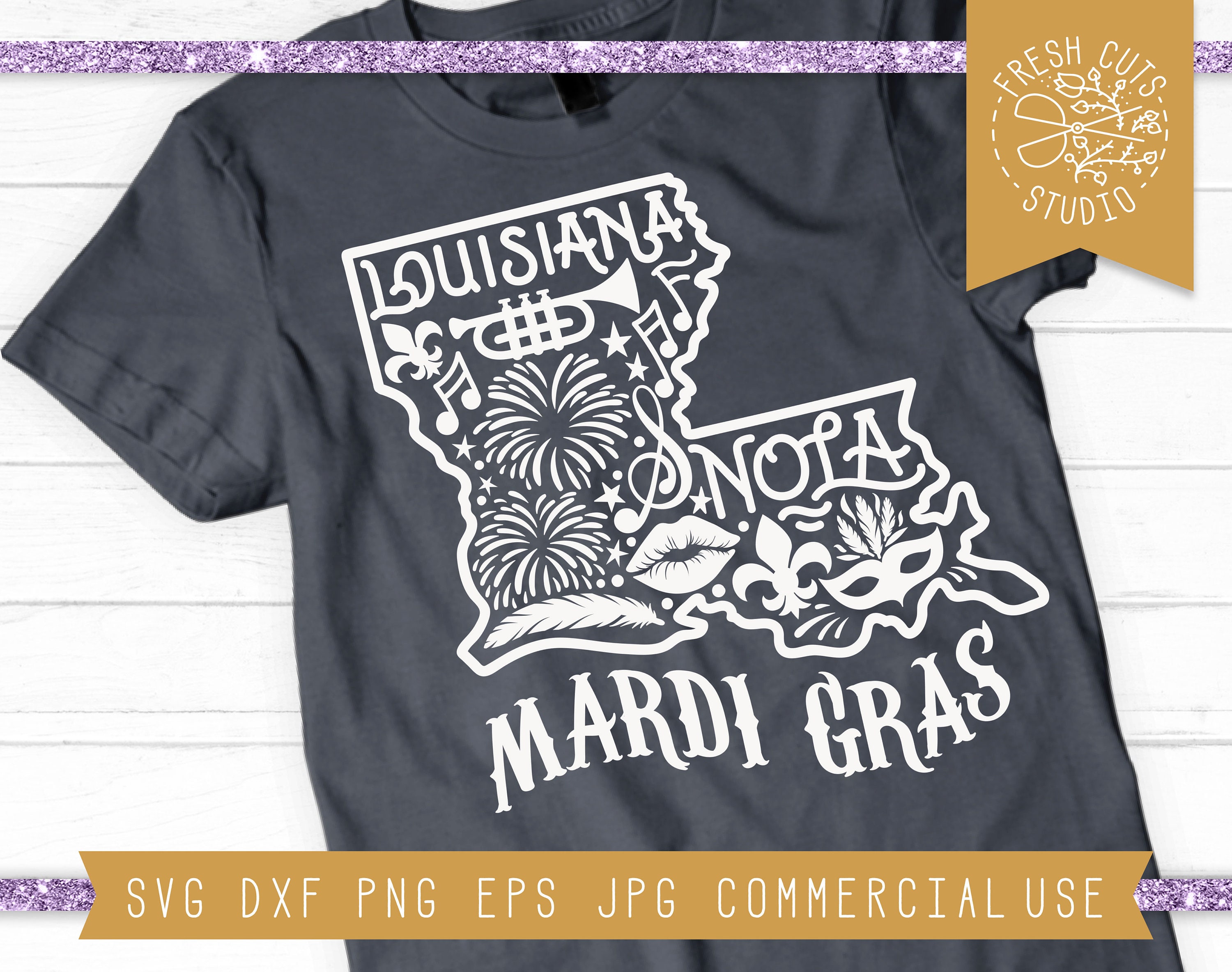 Mardi Gras SVG Cut File for Cricut, New Orleans Svg, Louisiana Svg ...