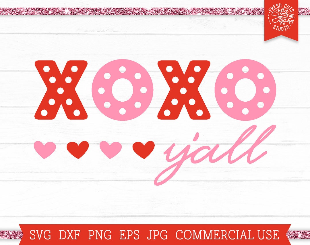 XOXO Svg Hearts Cut File for Cricut, XOXO Y'all Svg, Western Valentine ...