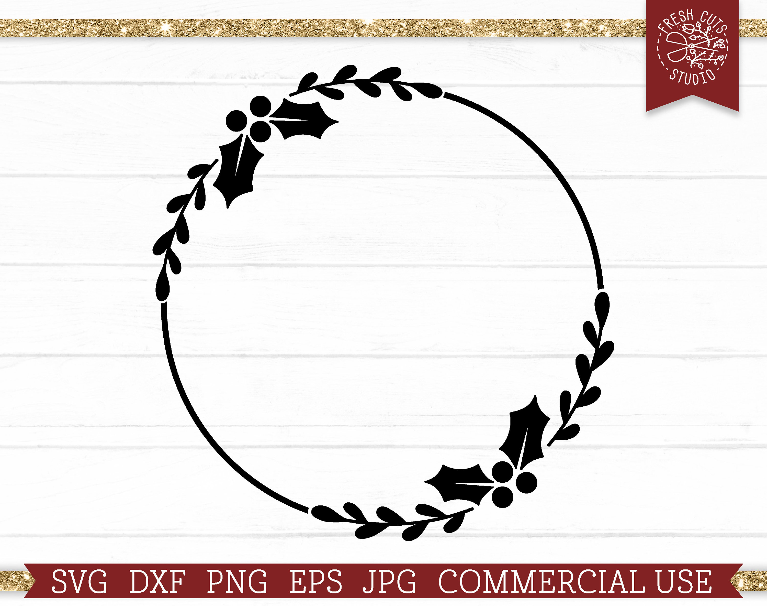Holly Monogram Frame SVG Cut File for Cricut Silhouette - Etsy Hong Kong