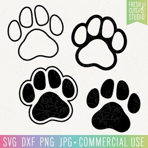 Paw Prints SVG Paws Cut Files for Cricut, Pawprints SVG, Paw Outline ...
