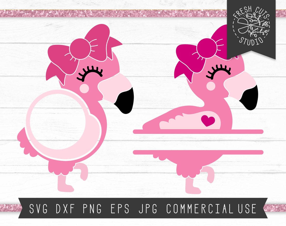 Flamingo Monogram Frame SVG Cut Files for Cricut Flamingo Svg | Etsy