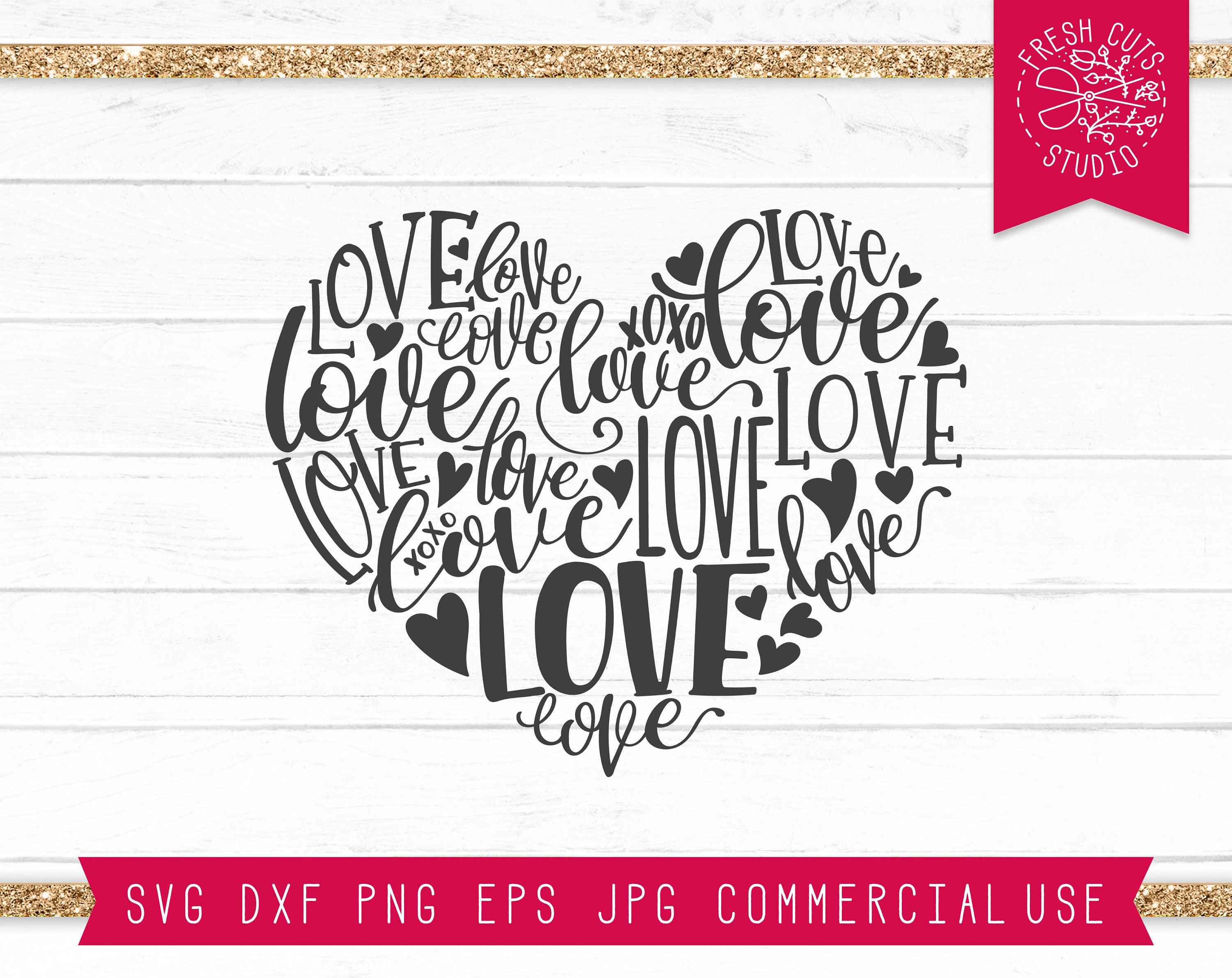 Love SVG Valentine Heart Svg File for Cricut Love Lettering - Etsy Canada