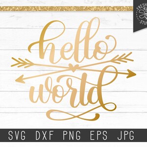 Hello World SVG Cut File Design for Cricut and Silhouette Instant ...