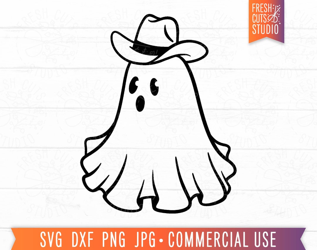 Cowboy Ghost SVG Spooky Season Cut File, Western Ghost Svg, Cowgirl ...