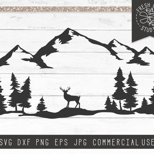 Mountain Deer Svg Forest Cut Files Deer in Woods Svg Rustic - Etsy