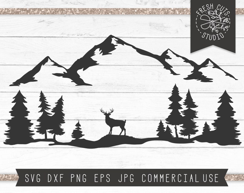 Mountain Deer Svg Forest Cut Files Deer in Woods Svg Rustic - Etsy