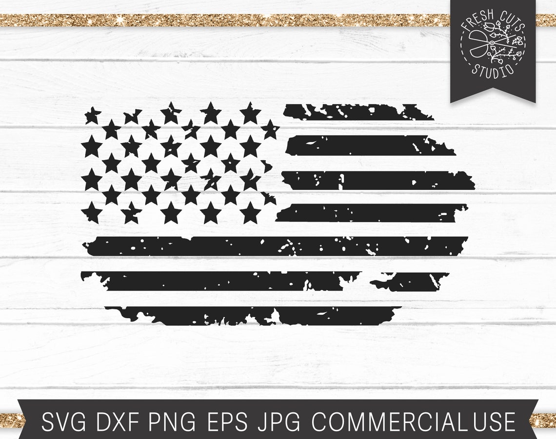 Distressed USA Flag SVG Cut File Distressed American Flag - Etsy