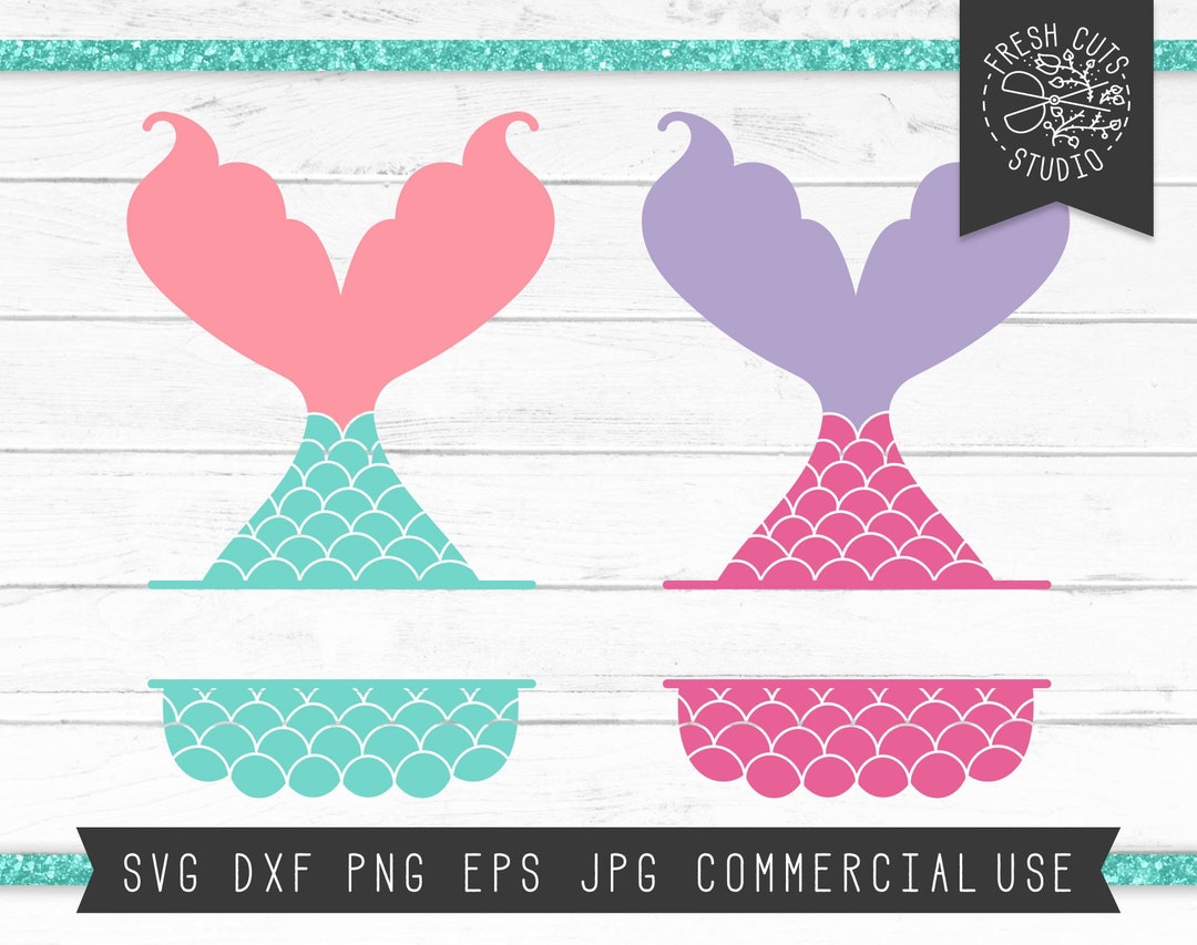 Mermaid Tail SVG Cut File for Cricut Silhouette, Mermaid Monogram Frame ...