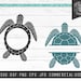 Sea Turtle Monogram Frame SVG Cut File for Cricut Silhouette, Beach ...
