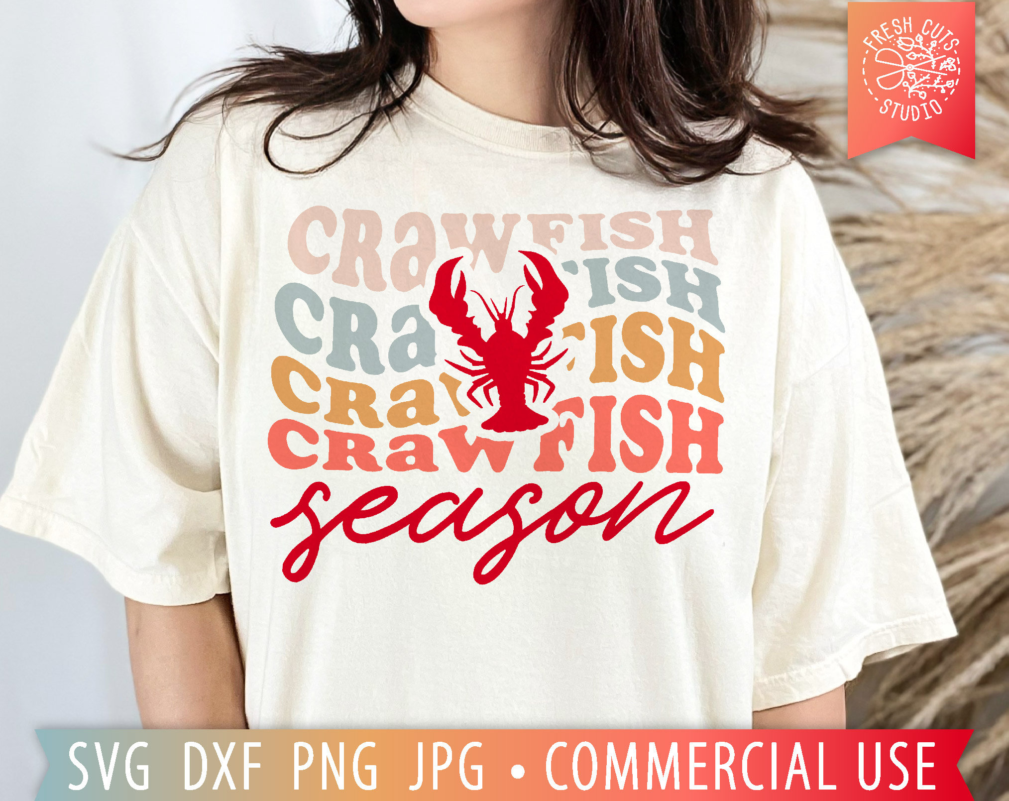 Crawfish Season SVG Louisiana Cut File for Cricut, Silhouette, Retro ...
