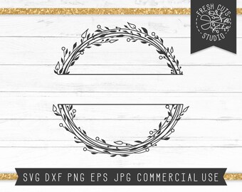 Split Wreath SVG Split Frame SVG Floral Wreath (Instant Download) - Etsy